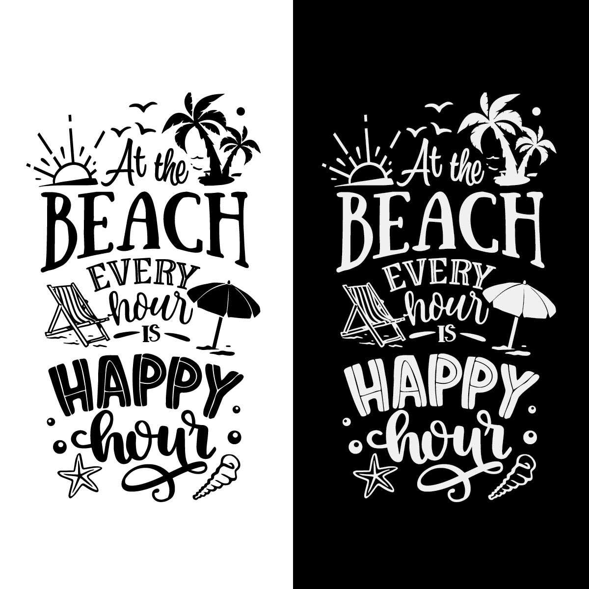 At the Beach Every Hour Is Happy Hour SVG | Inspire Uplift