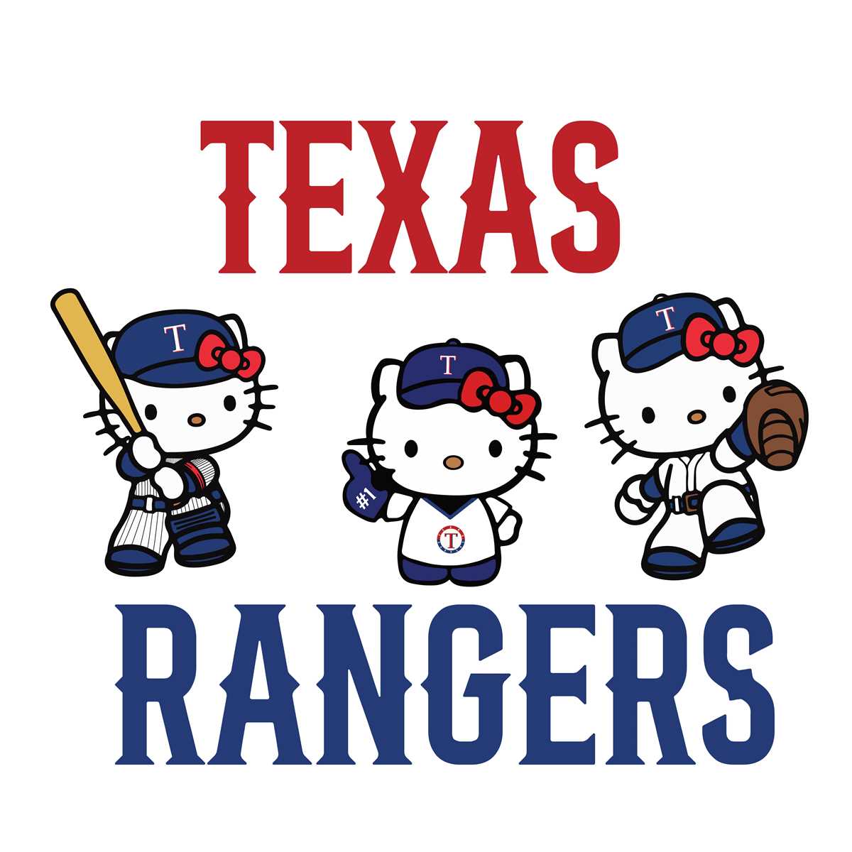 Hello Kitty Texas Rangers Baseball | Inspire Uplift