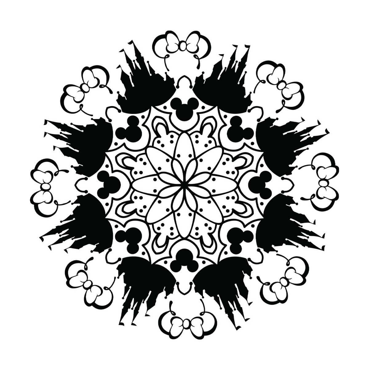 Round Mandala Pattern Minnie Mouse SVG | Inspire Uplift
