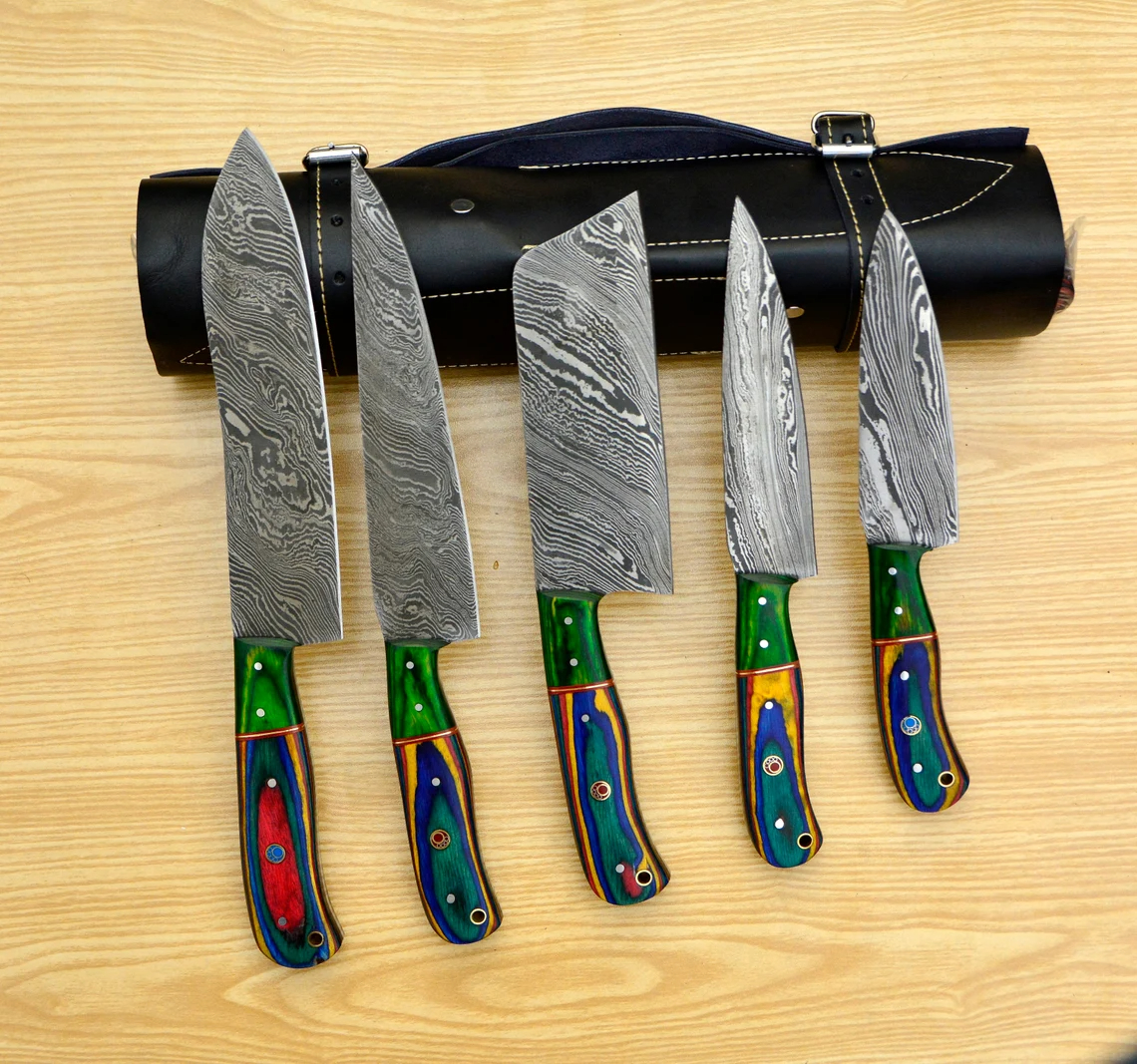 Damascus Steel Chef Knife Package - 5 Essential Knives | Inspire Uplift