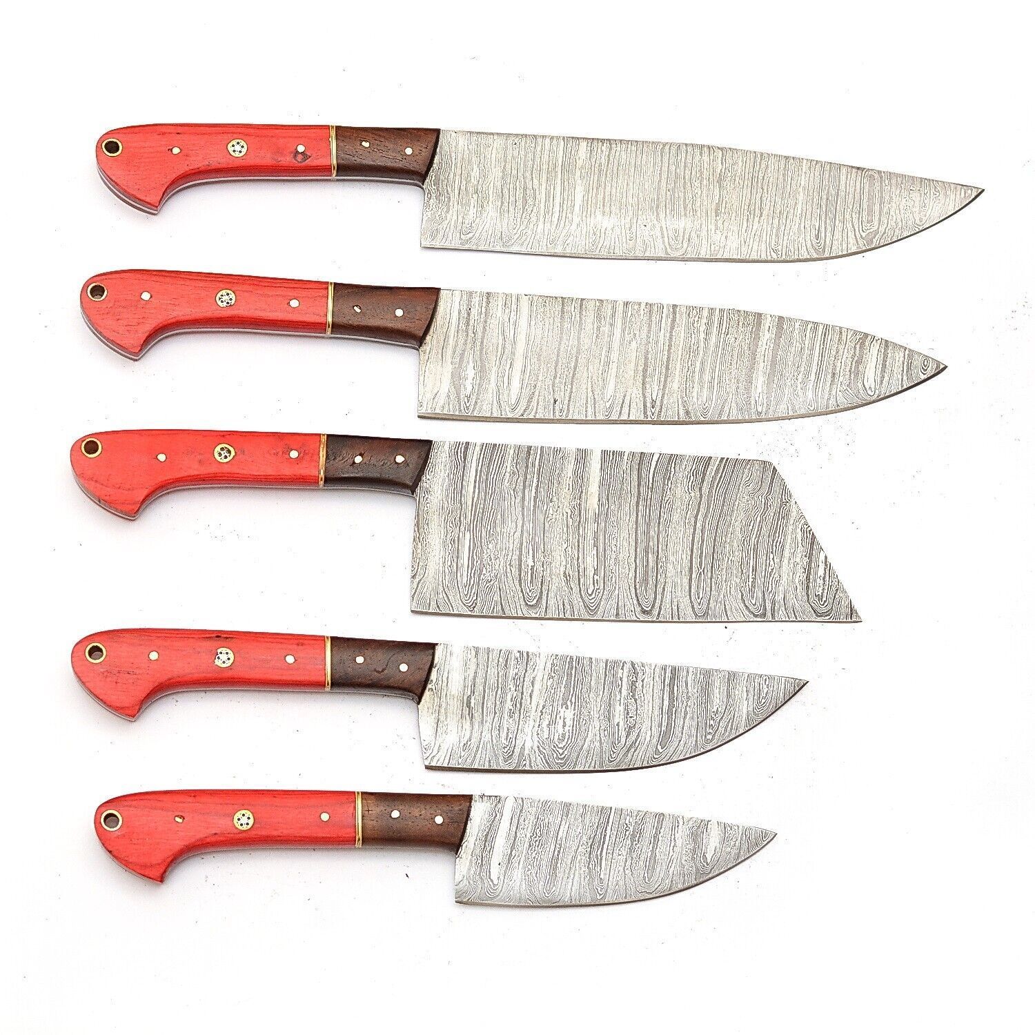 Handmade Damascus Steel Outdoor Kitchen 5 Chef Knives Set | Inspire Uplift