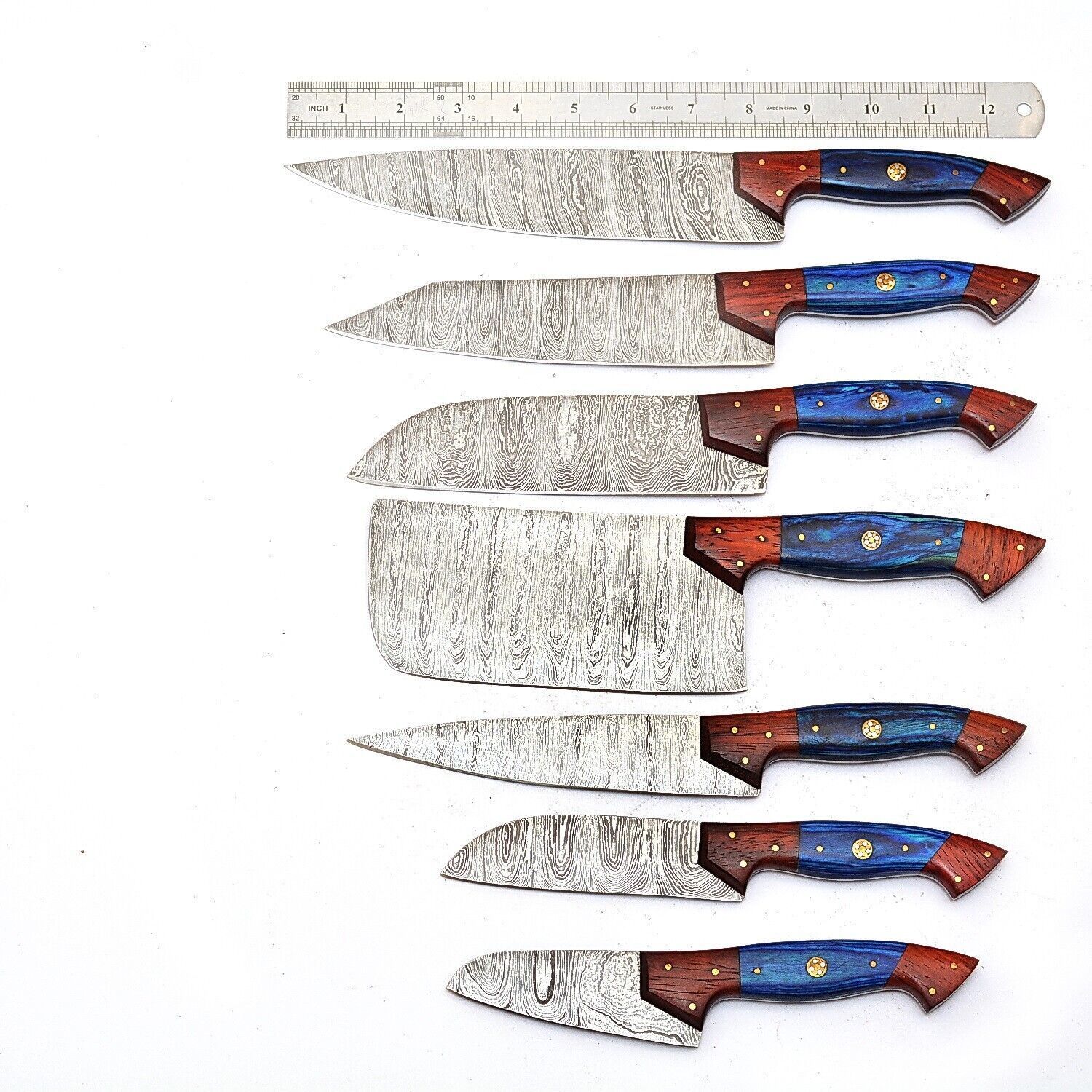 Handmade Damascus Steel 7-Piece Chef Knife Set | Outdoor | Inspire Uplift