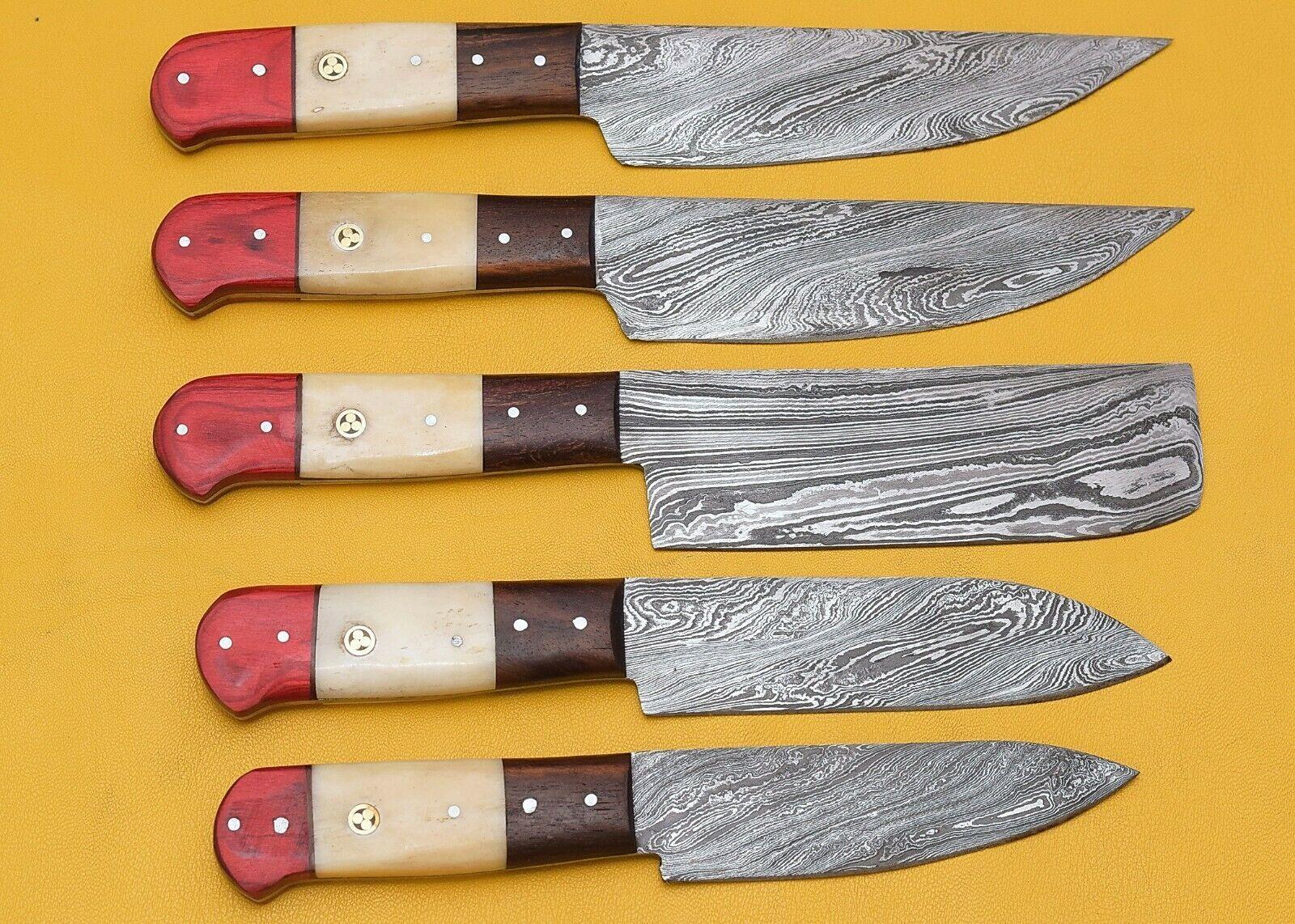 Custom Handmade Damascus Chef Knives Set – Popular Wood | Inspire Uplift