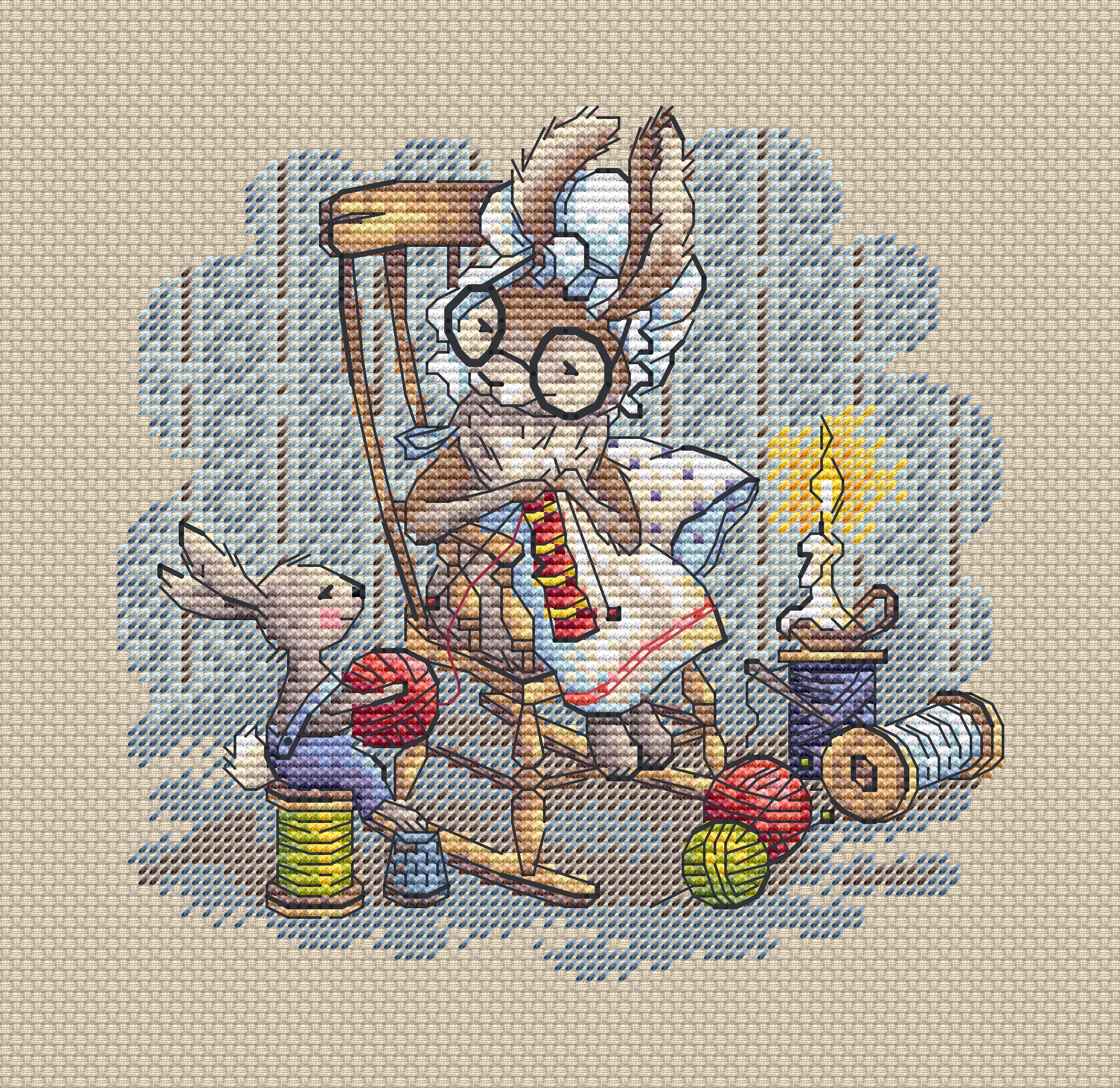 Bunny Cross Stitch Pattern Knitting Cross Stitch Pattern Gra | Inspire ...