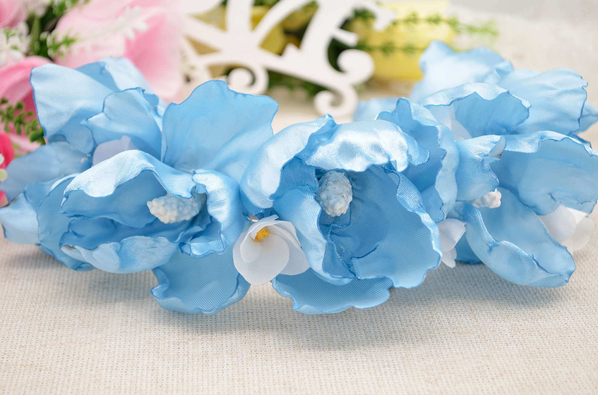 Blue himalayan poppy flower crown. Pastel flower hair access | Inspire ...