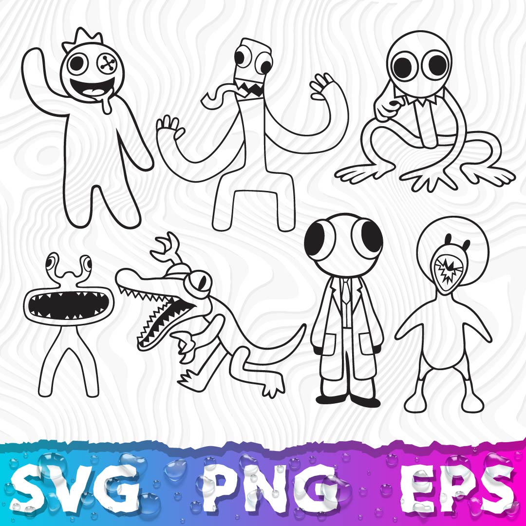 Rainbow Friends Outline SVG, Rainbow Friends Cricut, Rainbow - Inspire ...