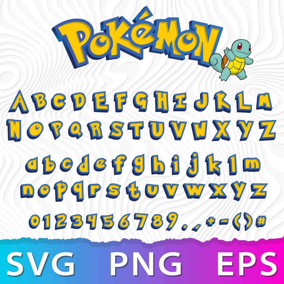 Pokemon Font SVG, Pokemon Layered Font, Pokemon Letters SVG, | Inspire ...