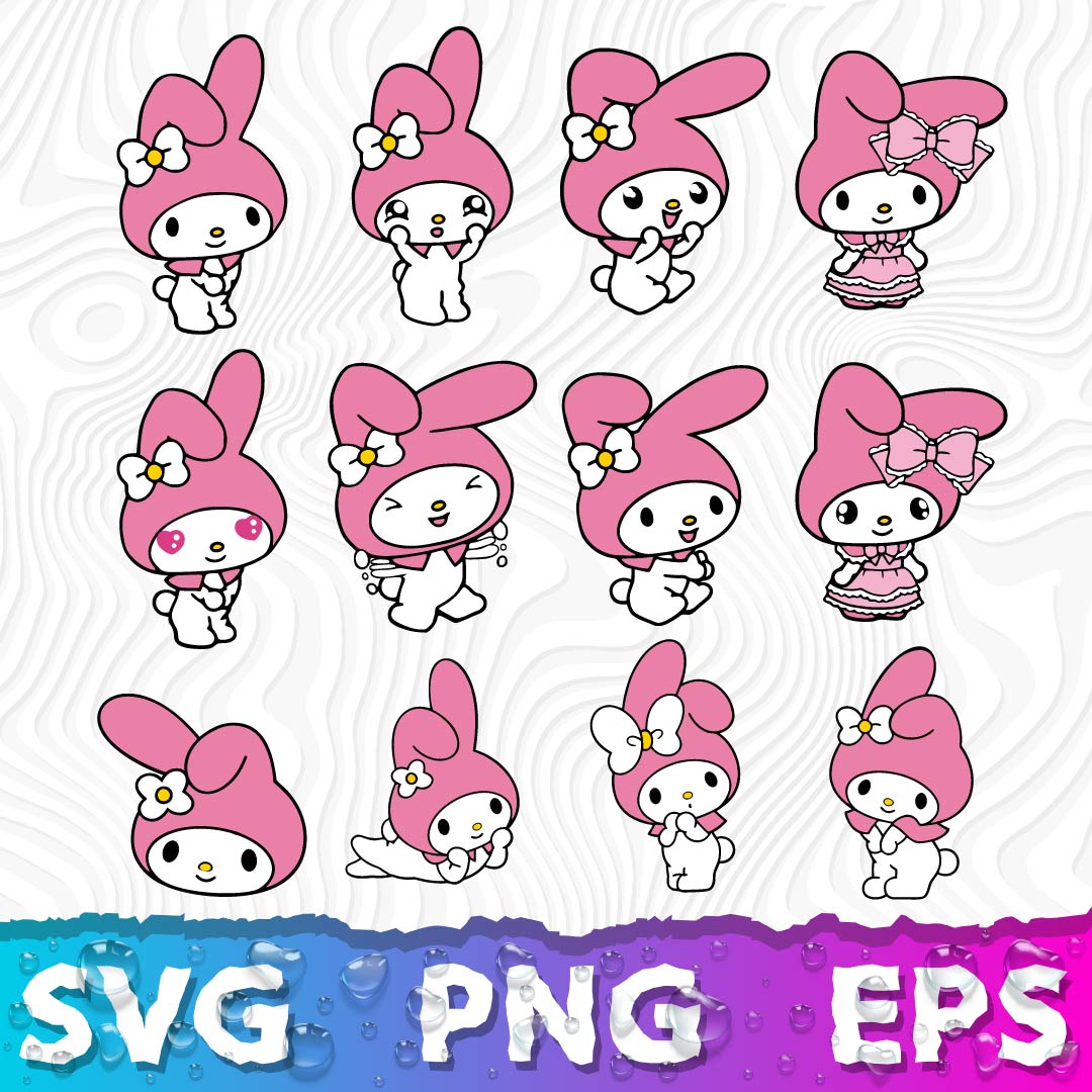 My Melody SVG, Sanrio SVG, My Melody Cricut, My Melody PNG, | Inspire Uplift