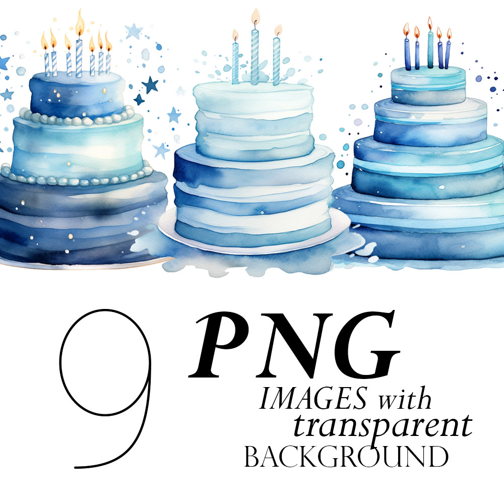 Blue Happy Birthday Cake Clipart Transparent Background Png | Inspire ...