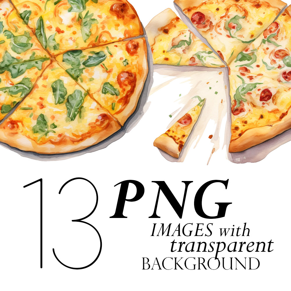 Watercolor Cheese Pizza Clipart Png Transparent Background - Inspire Uplift