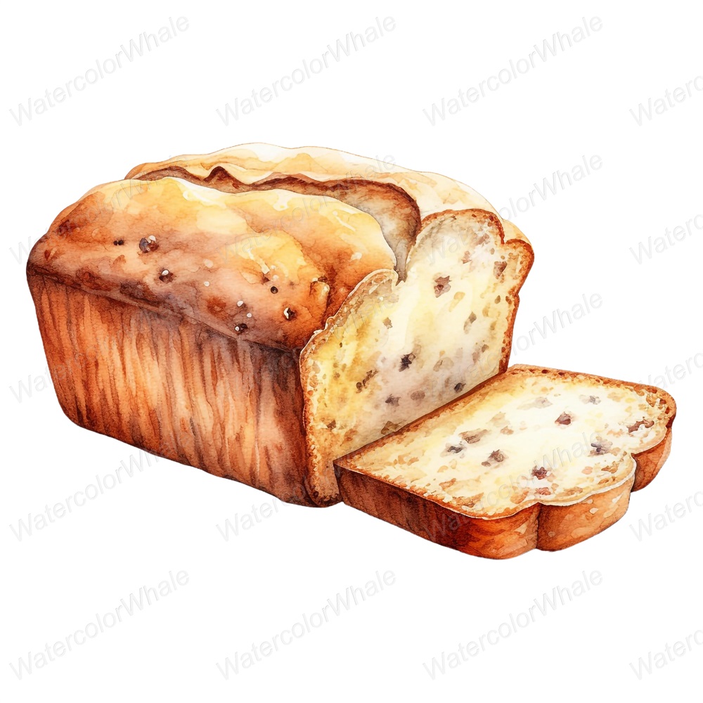Watercolor Mom's Banana Bread Clipart Png Transparent Backgr - Inspire ...
