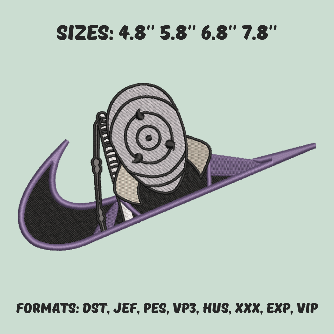 Uchiha Obito Embroidery Design file, Naruto Anime Embroidery - Inspire ...