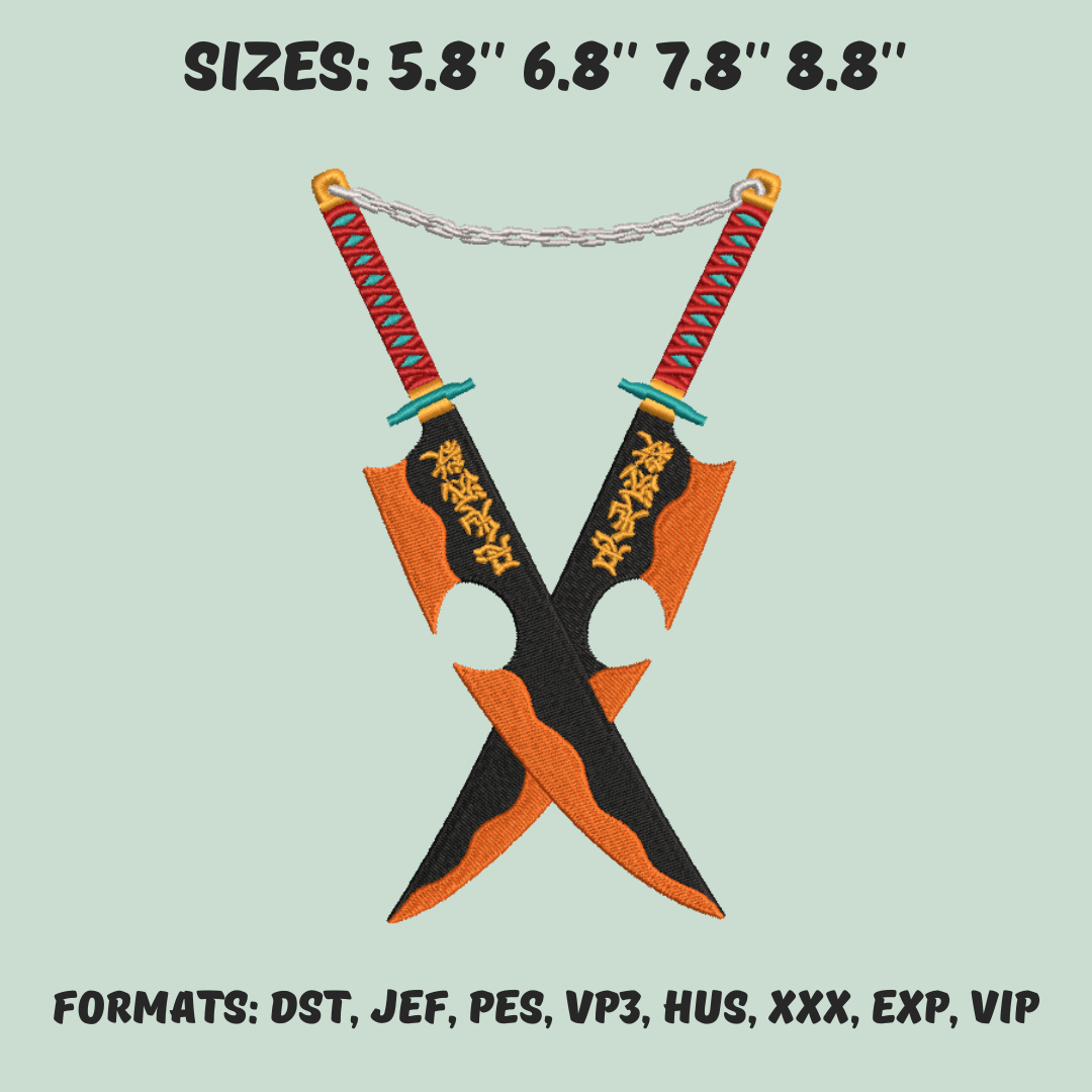 Tengen Sword Embroidery Design file, Demon Slayer Anime Embr | Inspire ...