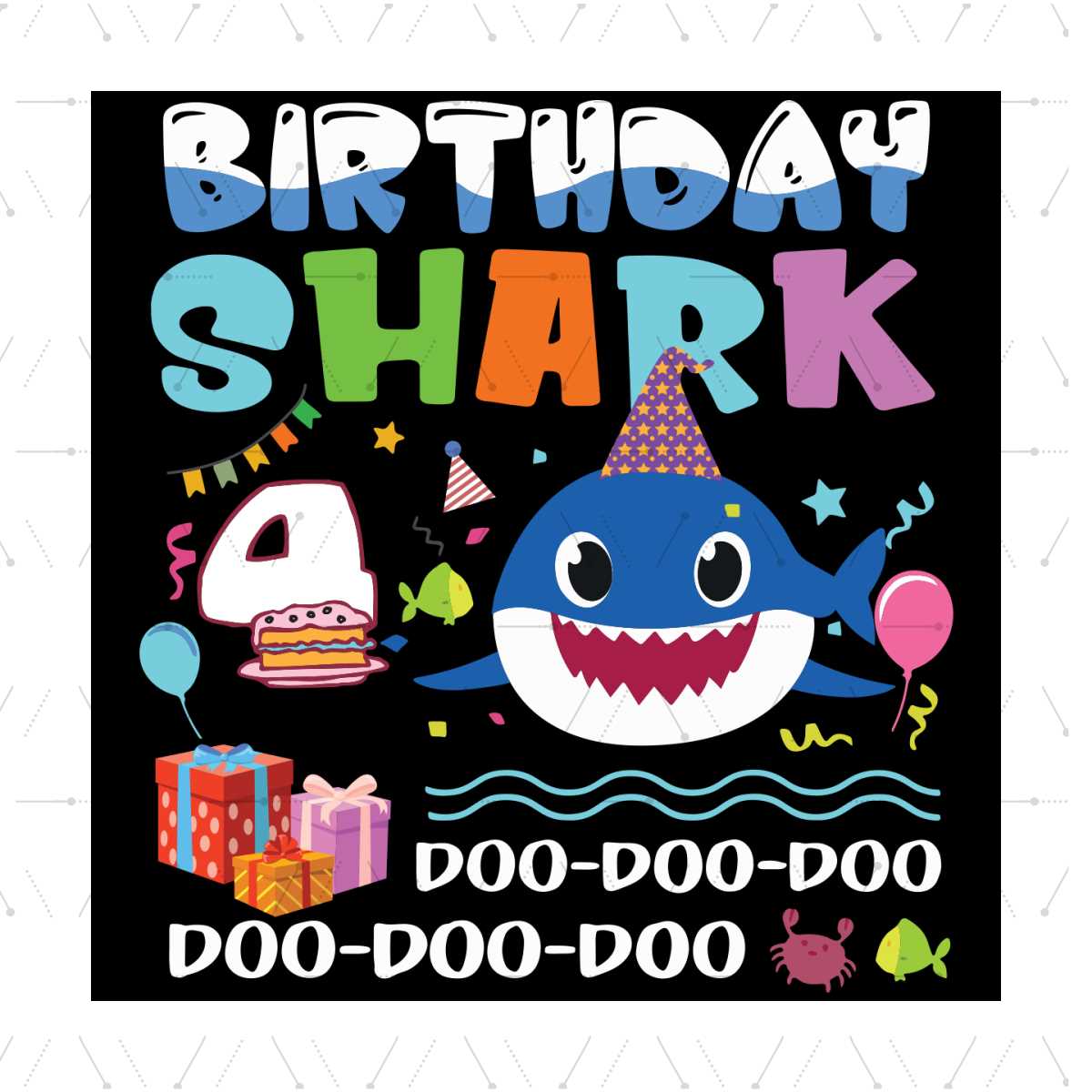 Birthday Shark 4 Years Old Svg, Birthday Svg, Baby Shark Svg | Inspire ...