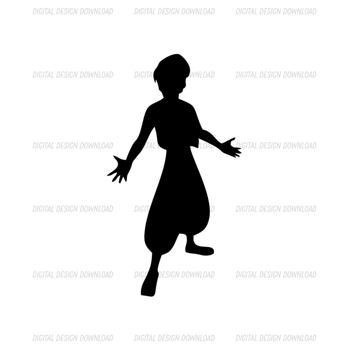 Aladdin Cartoon Characters Silhouette Vector SVG Sublimation | Inspire ...