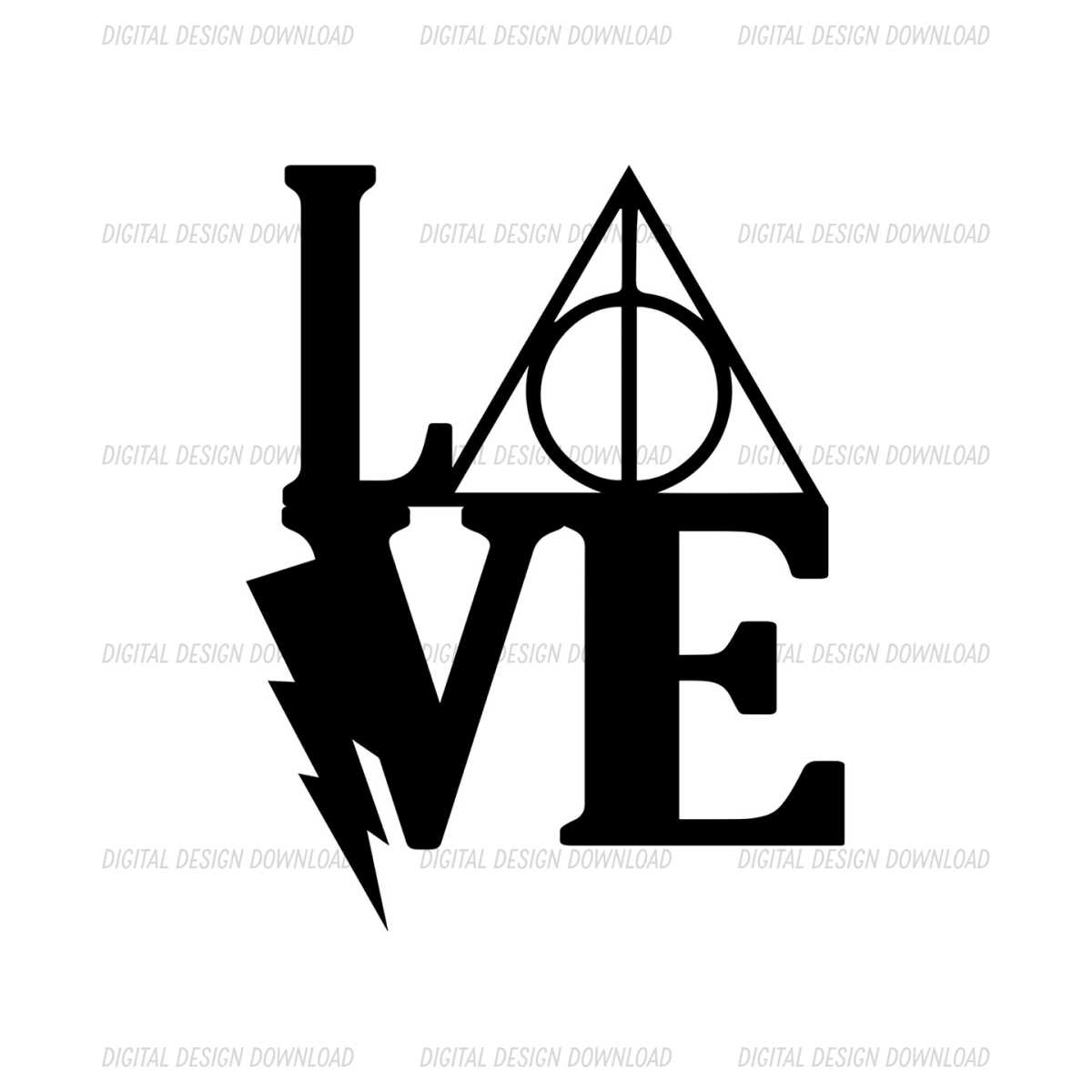 Harry Potter Love Death Hallows Symbol SVG - Inspire Uplift