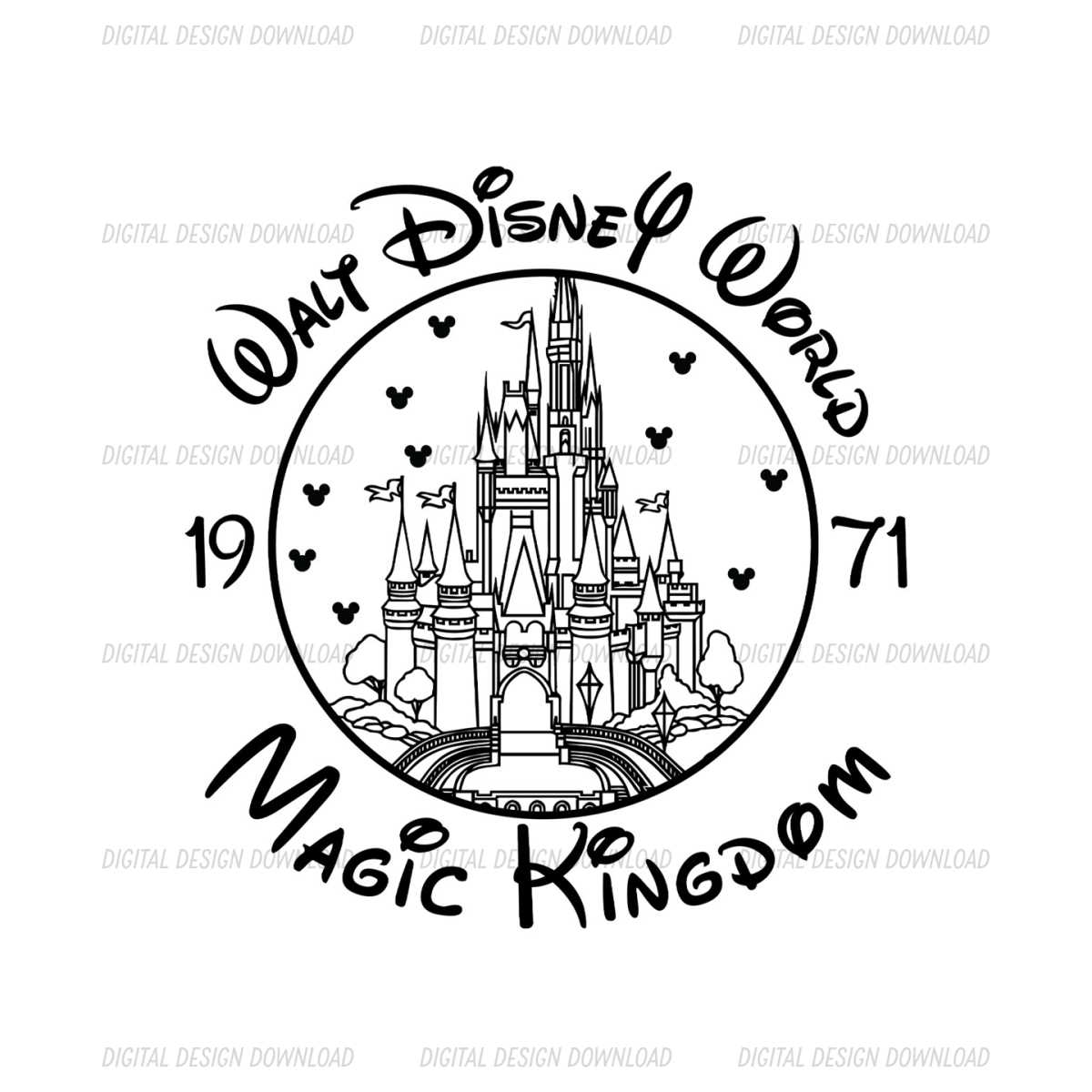 Walt Disney World 1971 Magic Kingdom SVG - Inspire Uplift