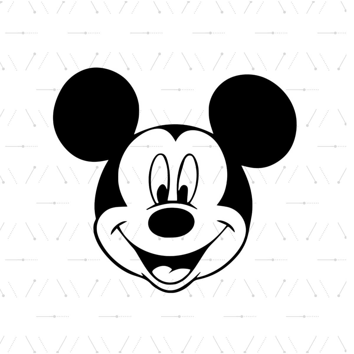 Mickey Mouse Smile Face Disney Cartoon Silhouette SVG | Inspire Uplift