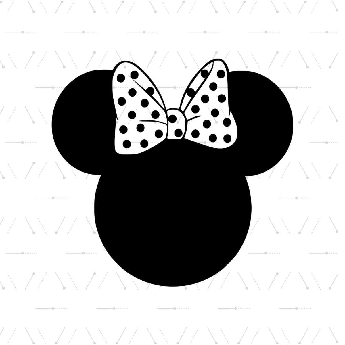 Polka Dot Bow Minnie Mouse Head Disney Vector SVG | Inspire Uplift