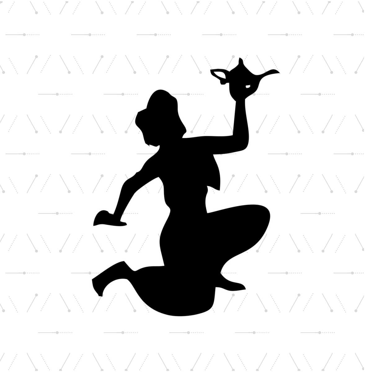 Aladdin and The Magic Lamp Silhouette Vector SVG - Inspire Uplift