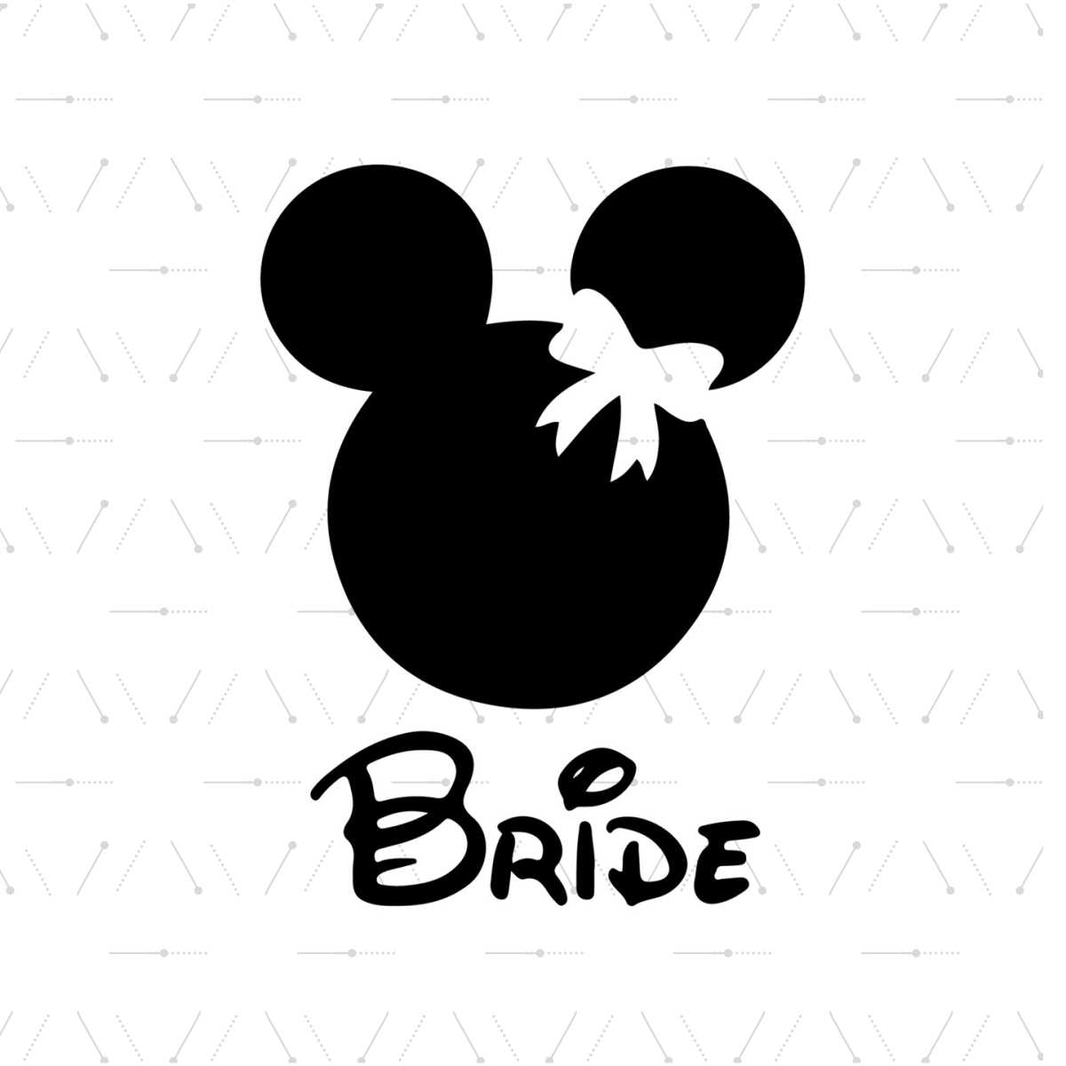 Disney Bride Minnie Mouse Head Wedding Silhouette SVG - Inspire Uplift