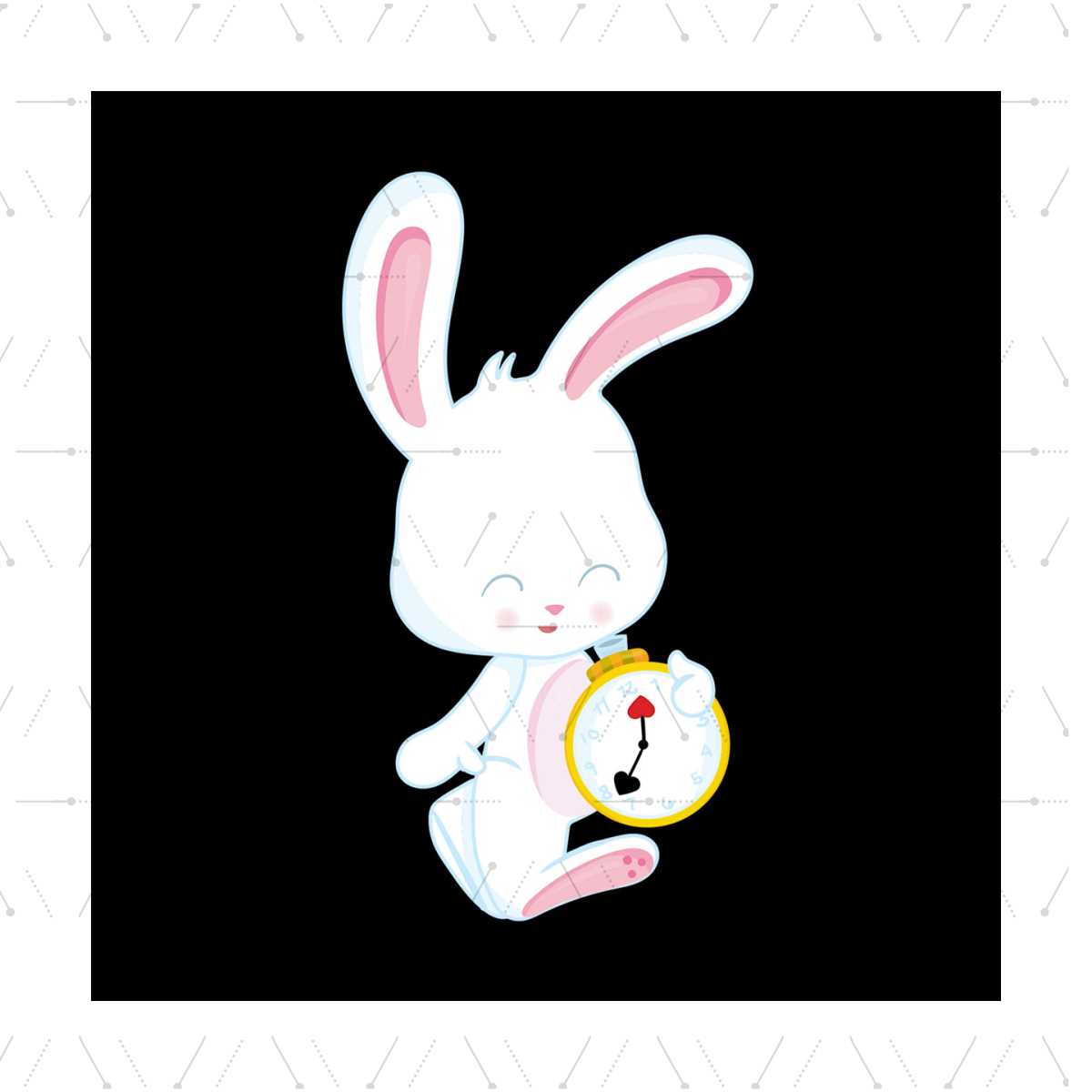 Cartoon White Rabbit Clock Wonderland Characters SVG - Inspire Uplift