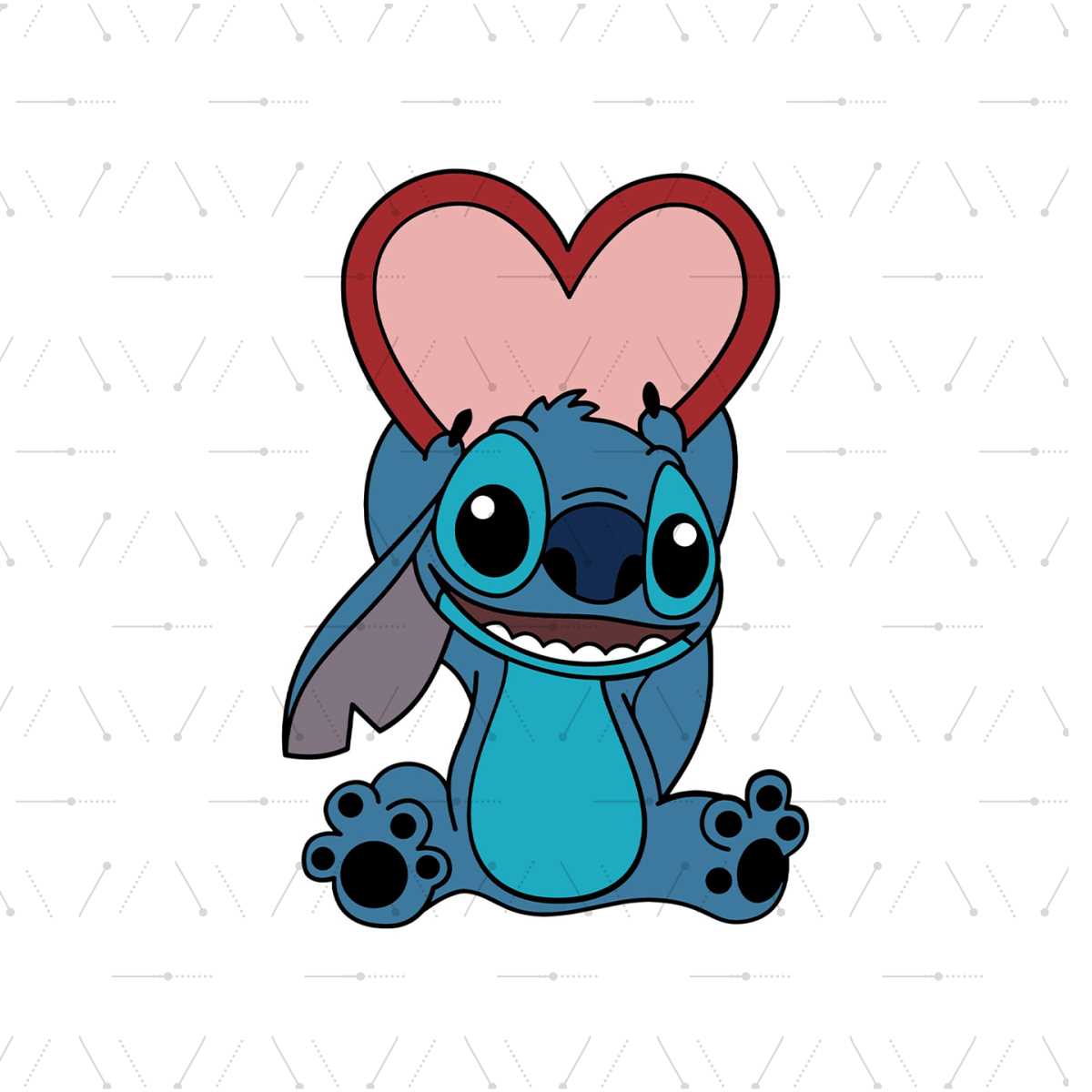 Stitch Heart Disney Cartoon Character Vector SVG | Inspire Uplift