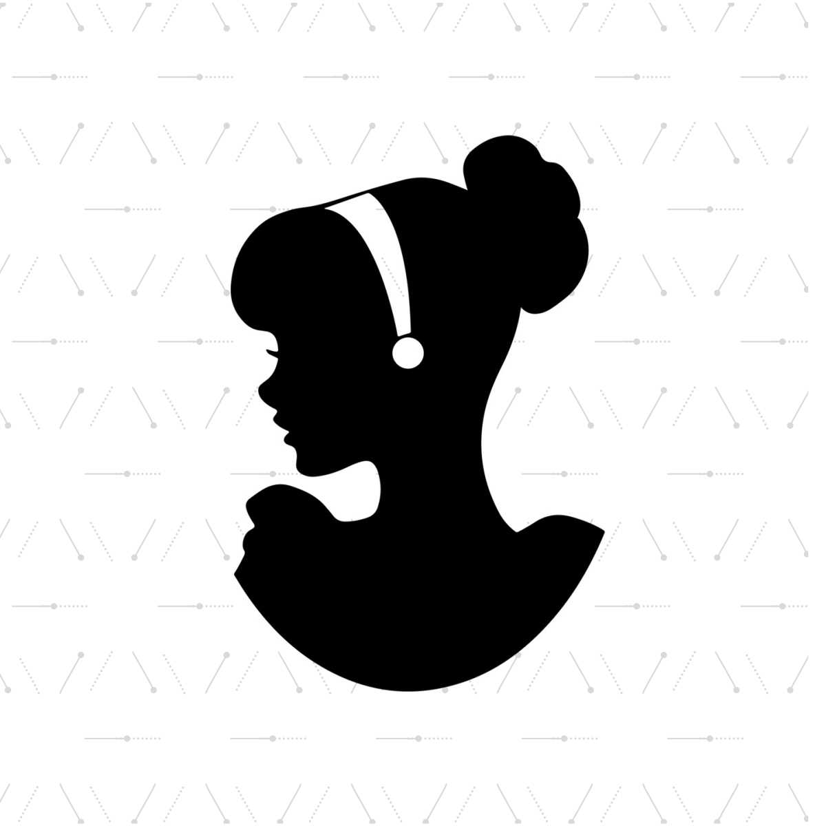 Disney Princess Cinderella Head Silhouette SVG - Inspire Uplift
