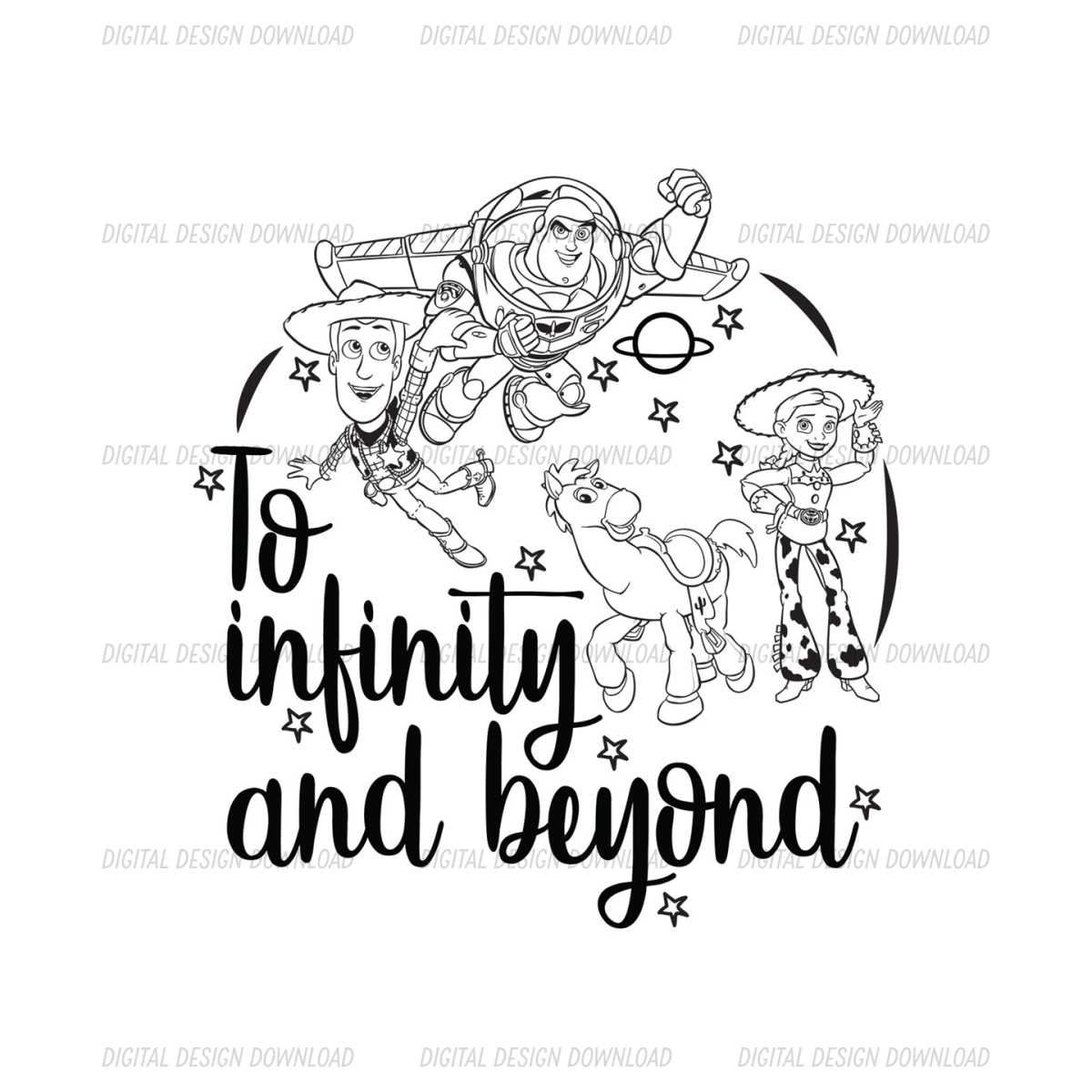 To Infinity And Beyond Coloring Toy Story Friends Silhouette | Inspire ...