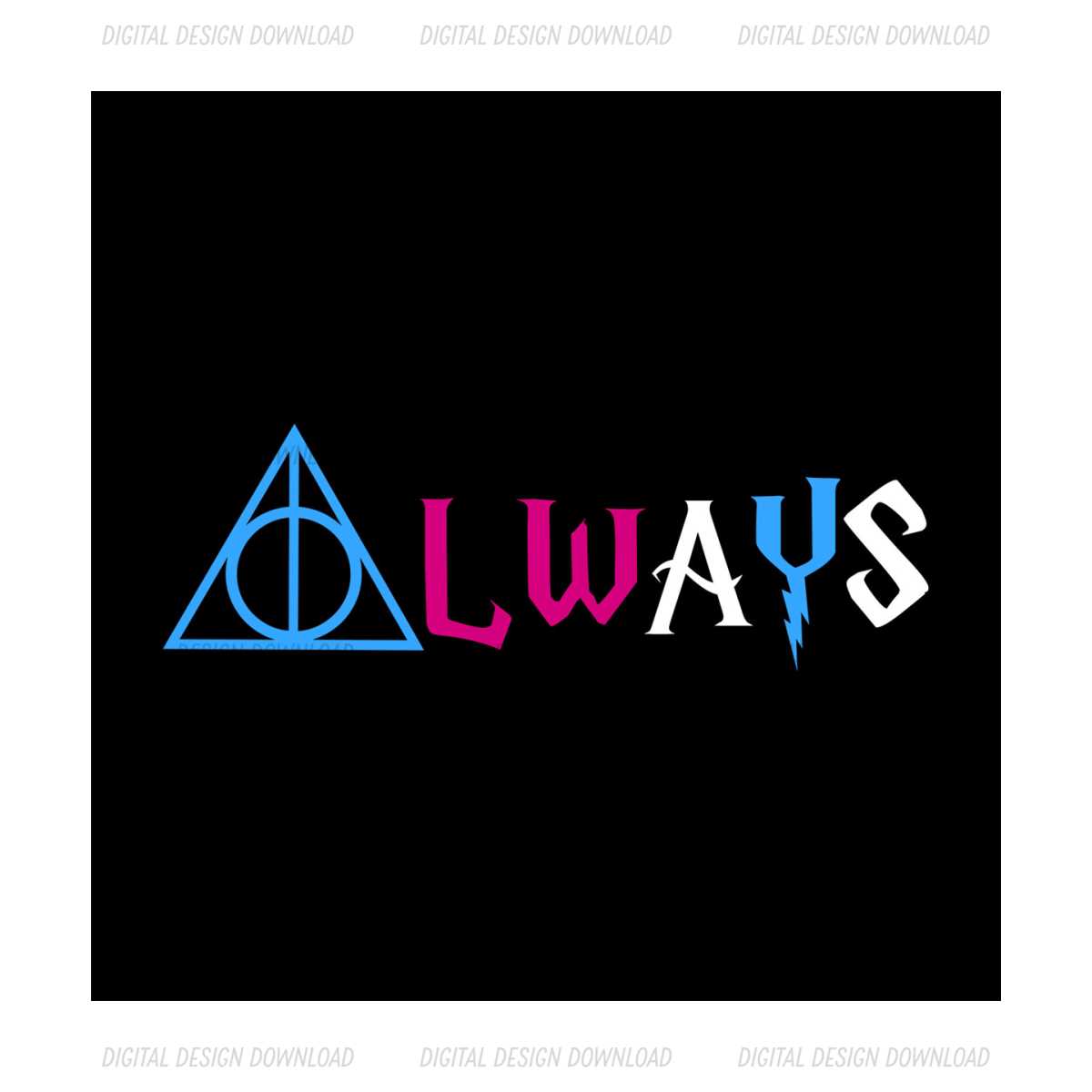 Always Blue Purple Deathly Hallows Symbol SVG | Inspire Uplift