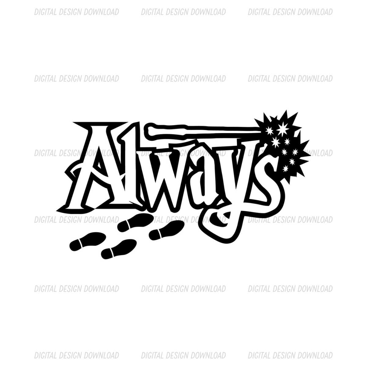 Harry Potter Always Logo Magic Wand SVG Cut Files - Inspire Uplift