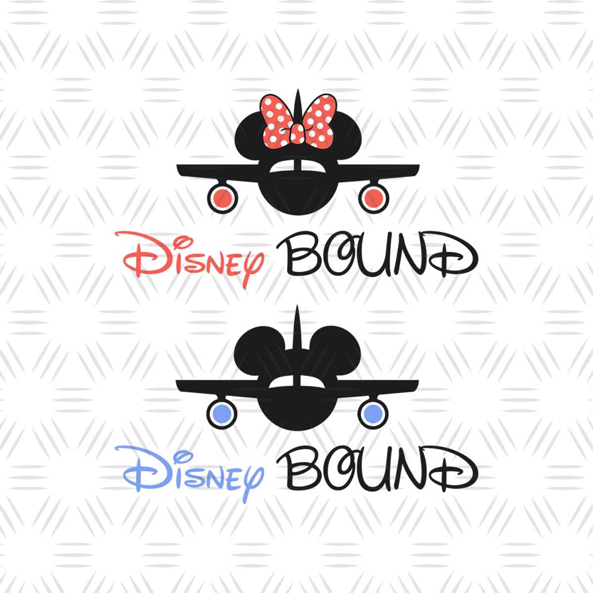 Disney Bound Mickey Minnie Mouse Airplane SVG | Inspire Uplift