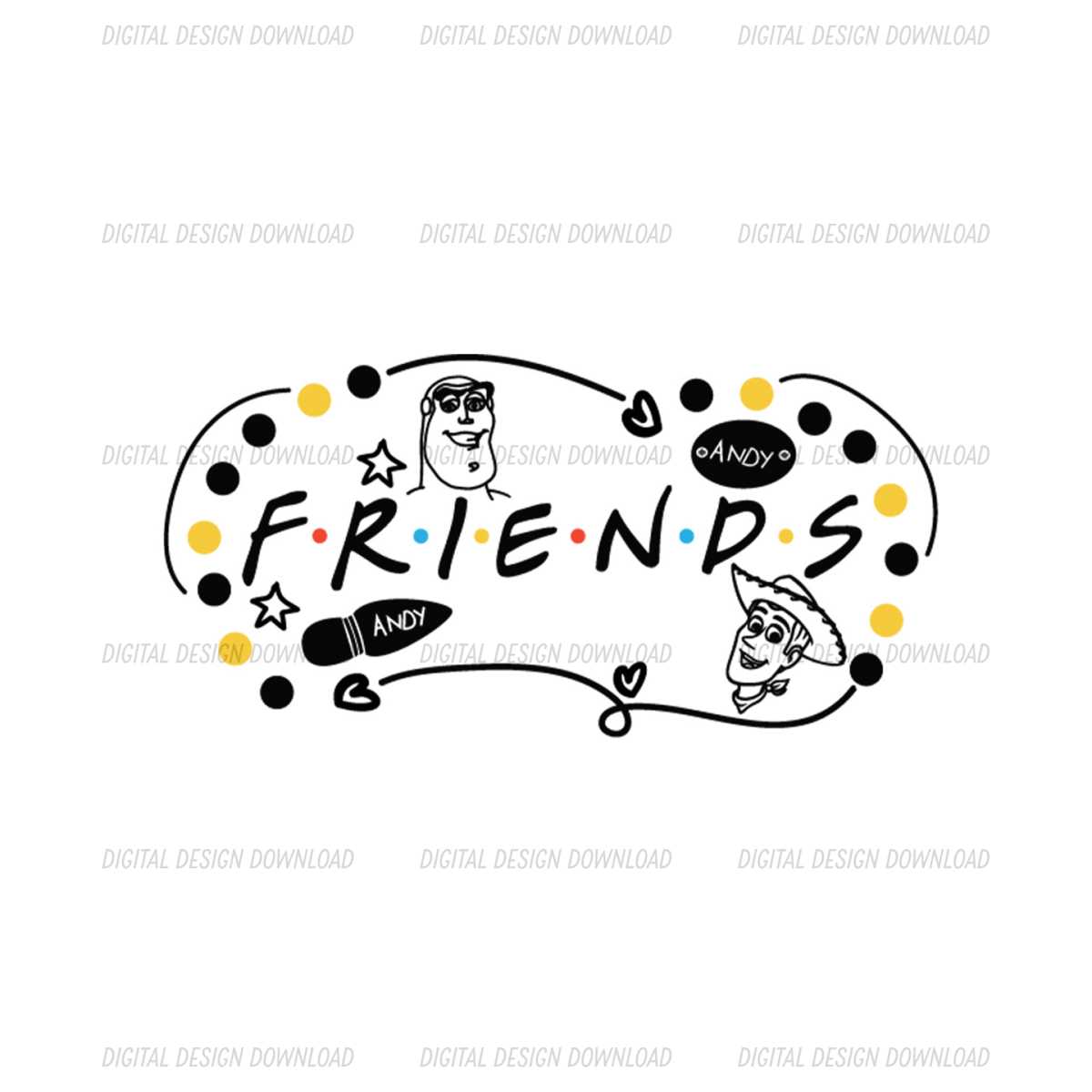 Disney Pixar Cartoon Toy Story Characters Friends Logo SVG - Inspire Uplift