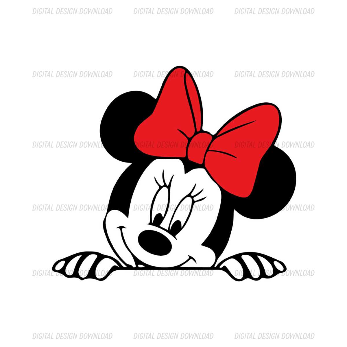 Disney Red Bow Bride Minnie Mouse Head SVG | Inspire Uplift