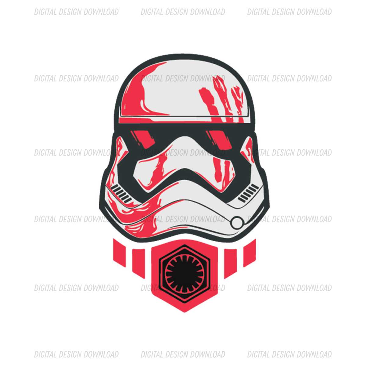 First Order Symbol Stormtrooper Army Red Helmet SVG - Inspire Uplift