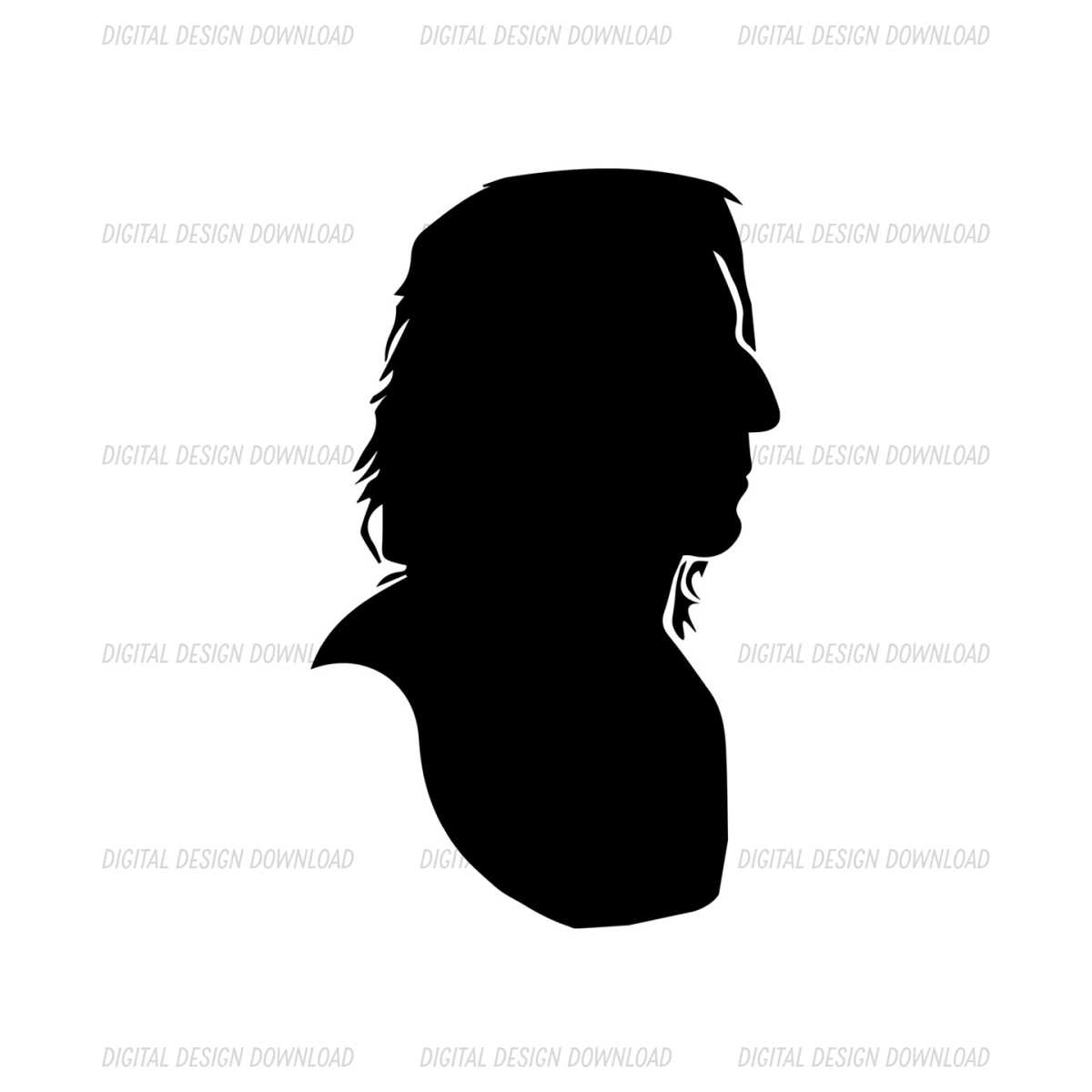 Harry Professor Severus Snape Head Side View SVG Silhouette | Inspire ...