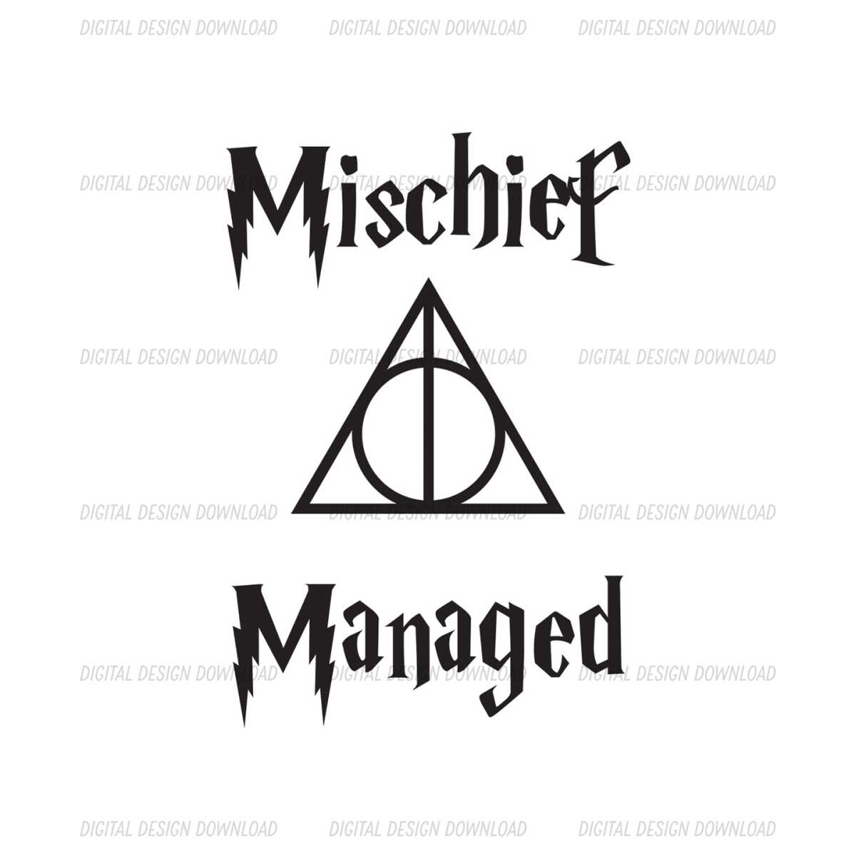 Mischief Managed Deathly Hallows Symbol SVG | Inspire Uplift