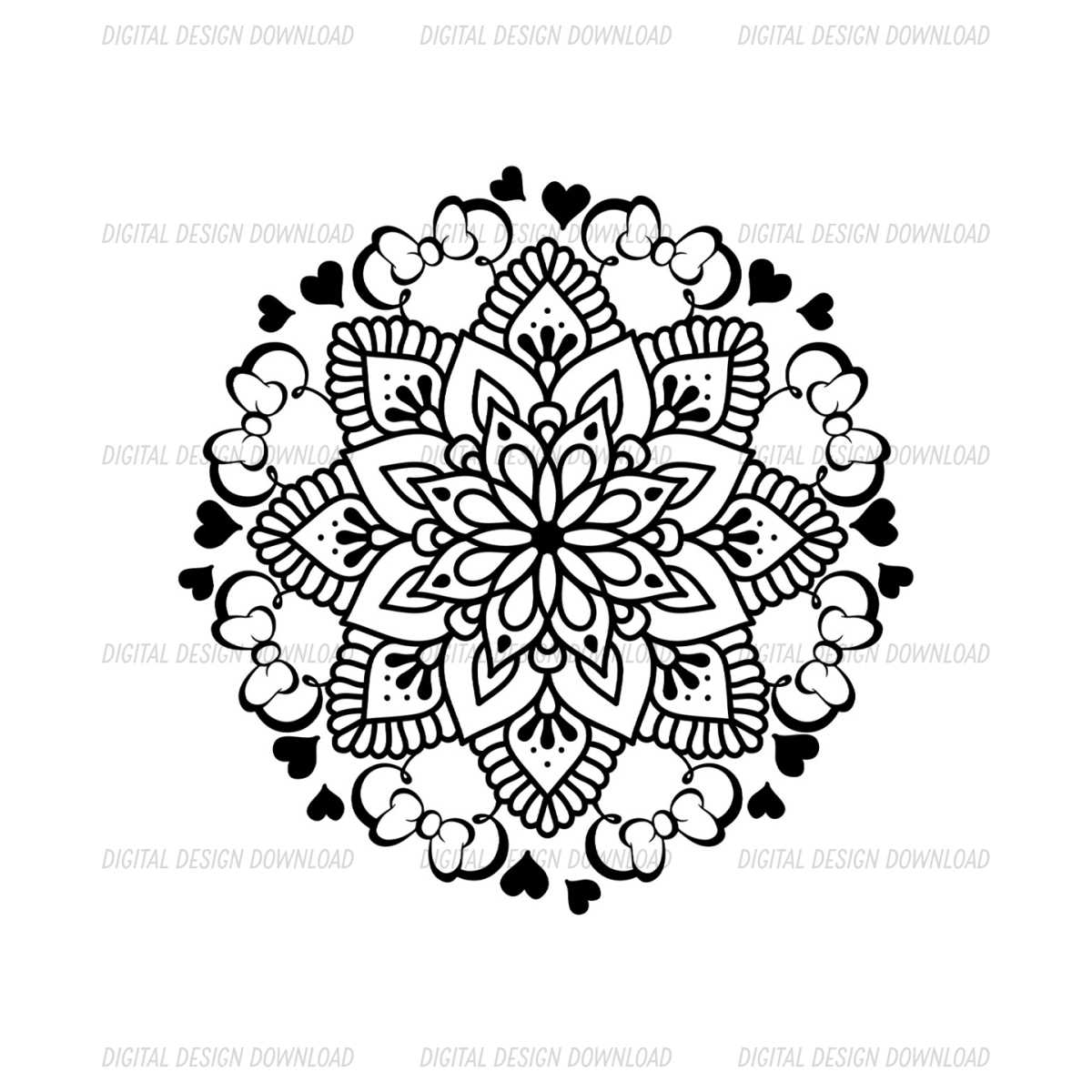 Round Mandala Pattern Minnie Mouse SVG File | Inspire Uplift