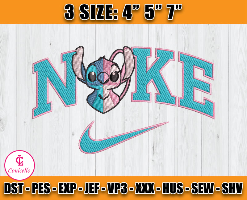 Nike embroidery design Stitch and Angel, Disney Nike Machine | Inspire ...