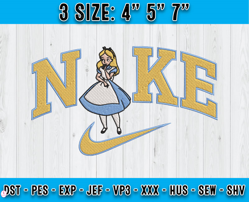Nike and Alice Embroidery, Alice Embroidery, Disney Characte | Inspire ...