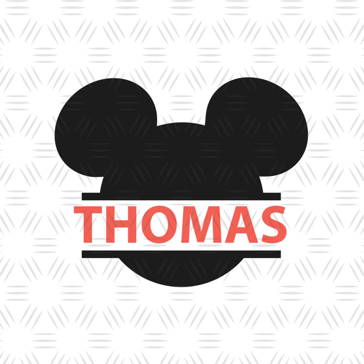 Initials Split Thomas Mickey Mouse Head SVG Vector | Inspire Uplift