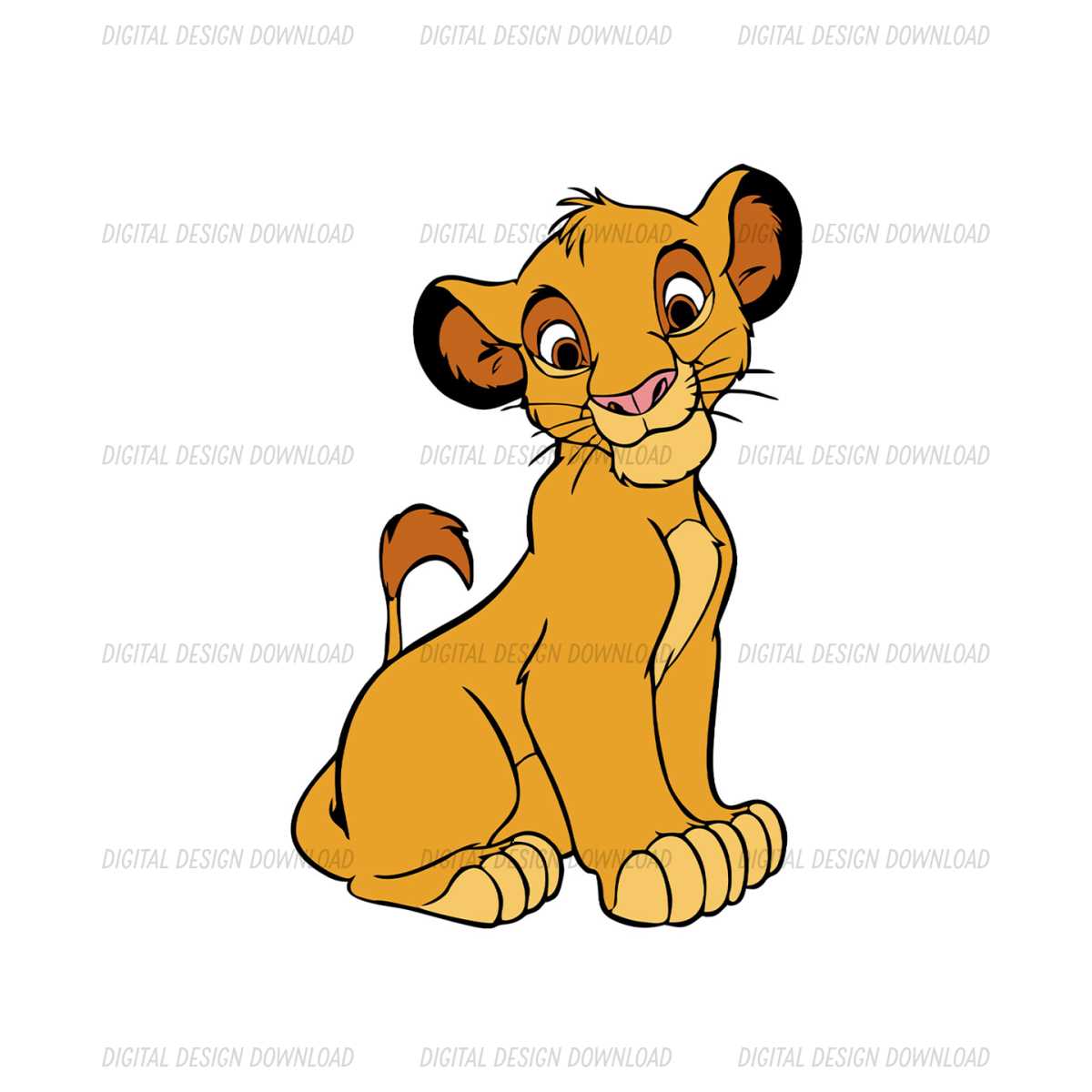 Simba Sitting The Lion King Disney Cartoon SVG | Inspire Uplift