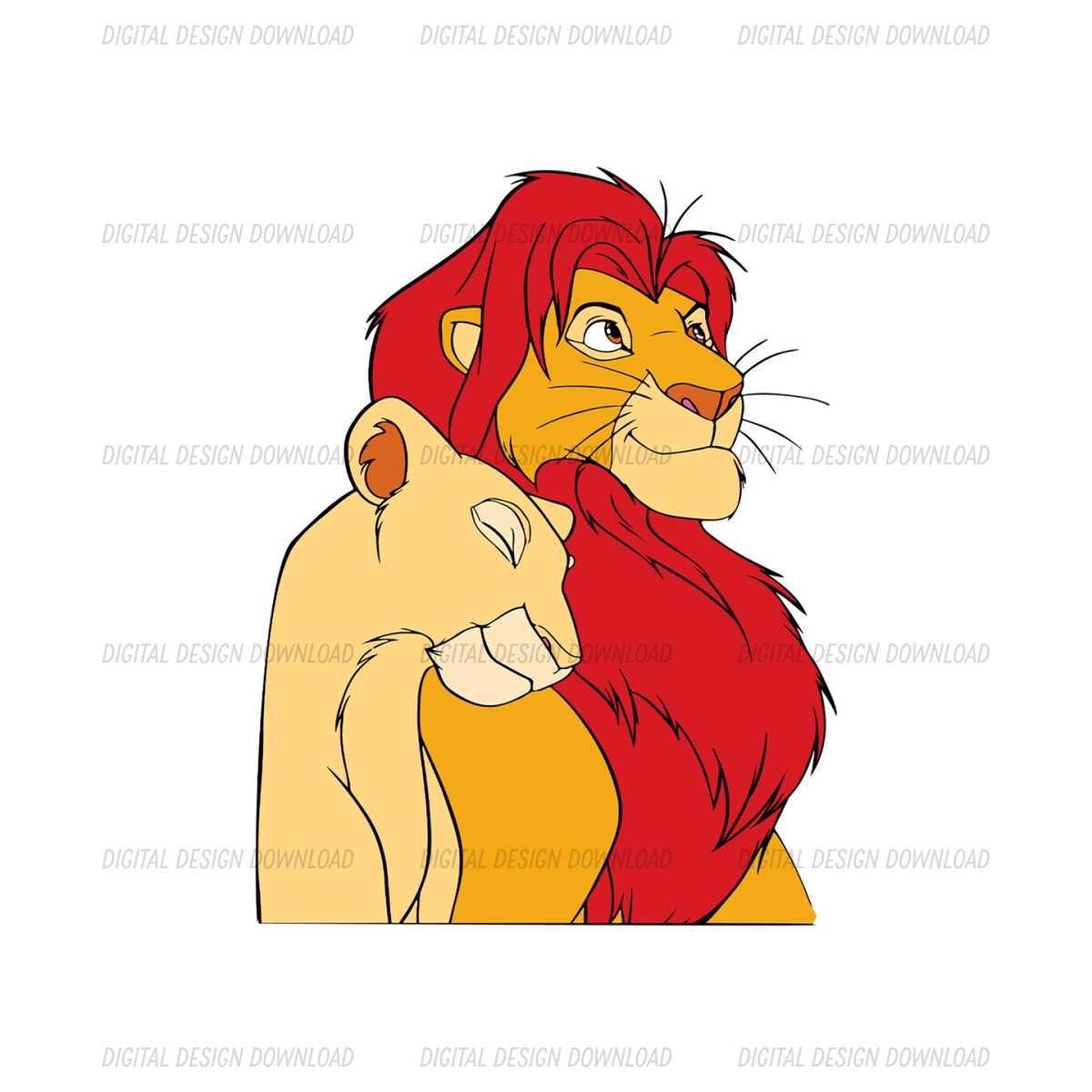 Simba And Nala Svg The Lion King Couple Cartoon | Inspire Uplift