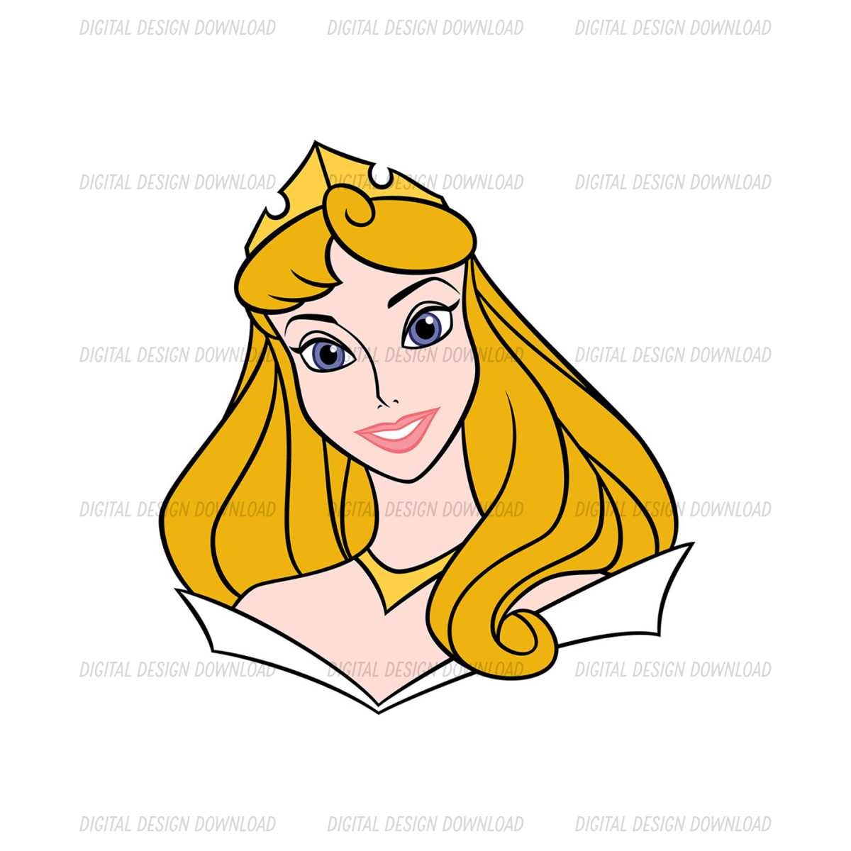 Smiley Face Princess Aurora Disney Sleeping Beauty SVG - Inspire Uplift