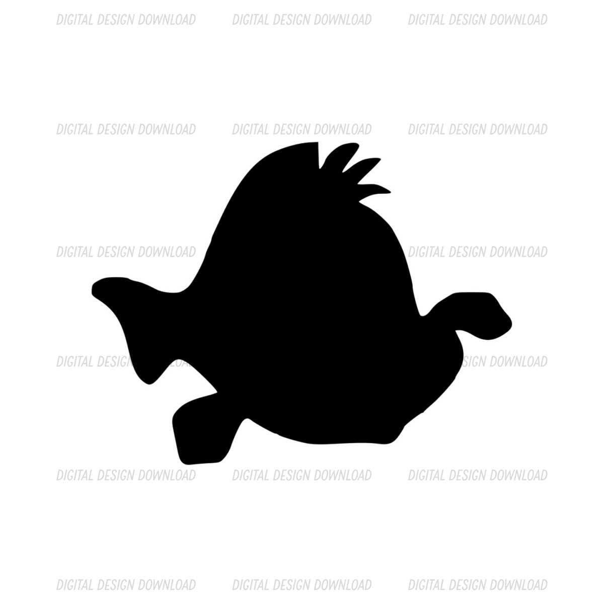 Flounder Fish The Little Mermaid Cartoon Character Silhouett - Inspire ...