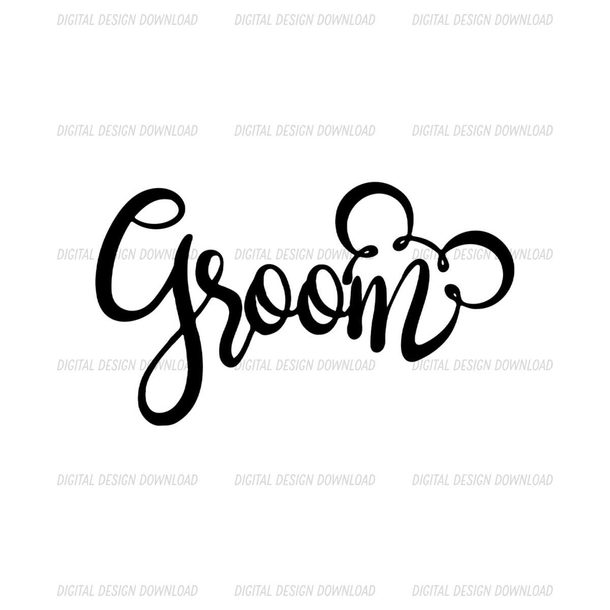 Disney Groom Mickey Mouse Ears Wedding Clipart SVG | Inspire Uplift