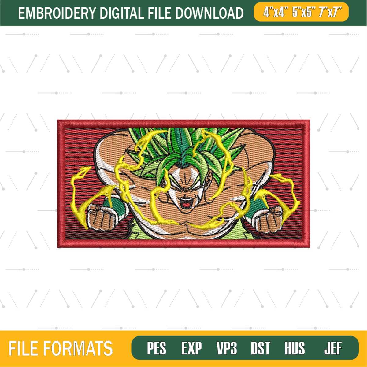 Broly Dragon Ball Embroidery design png - Inspire Uplift
