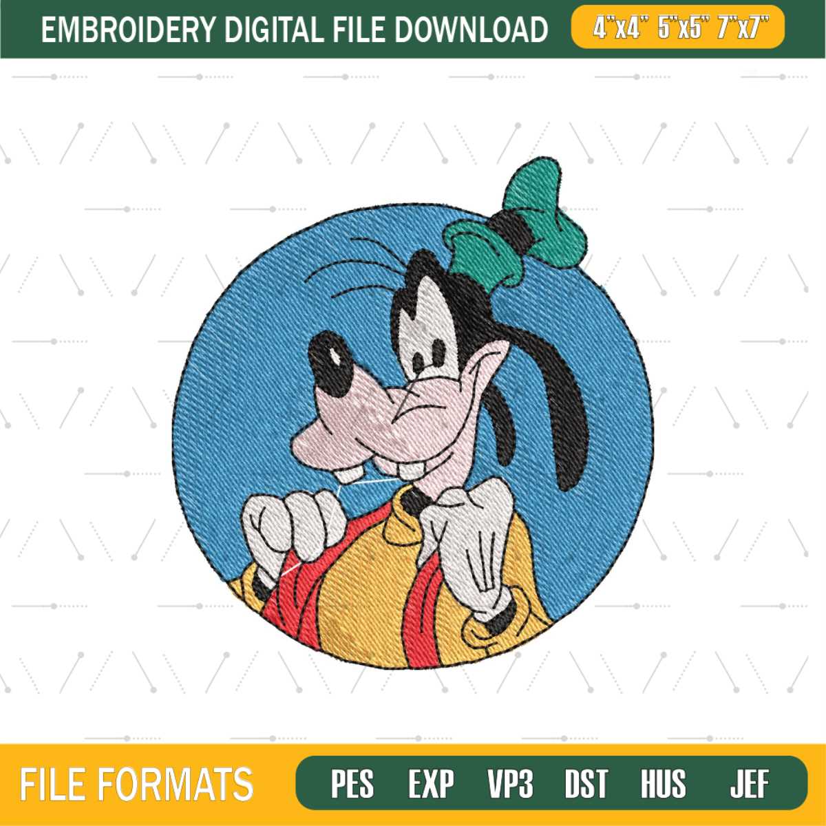Disney Cartoon Goofy Embroidery Design - Inspire Uplift