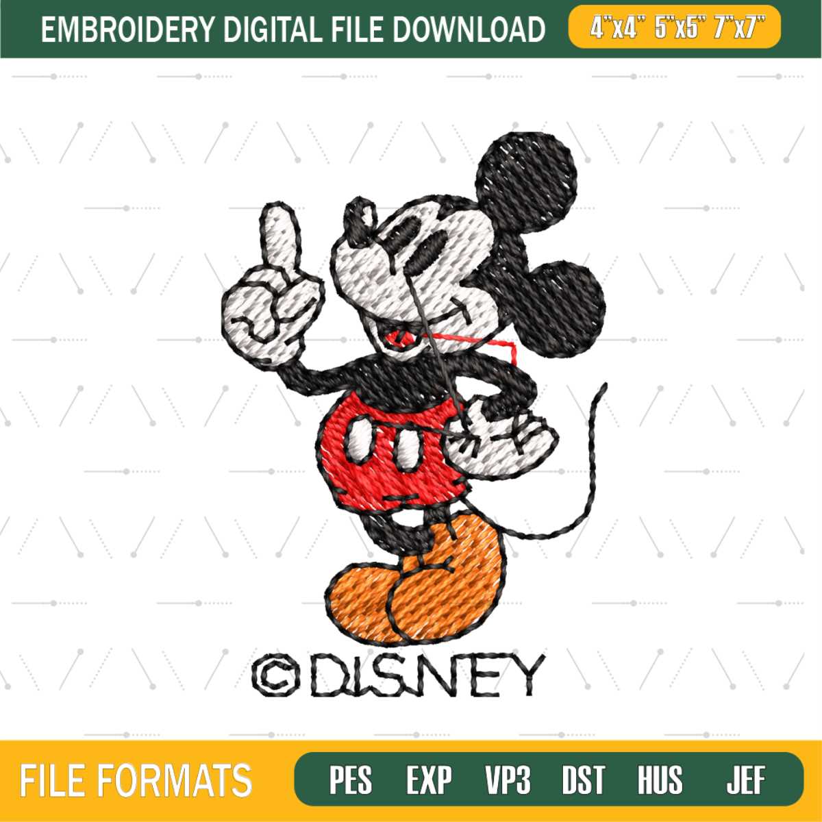 Mickey Number One Disney Embroidery ,png | Inspire Uplift