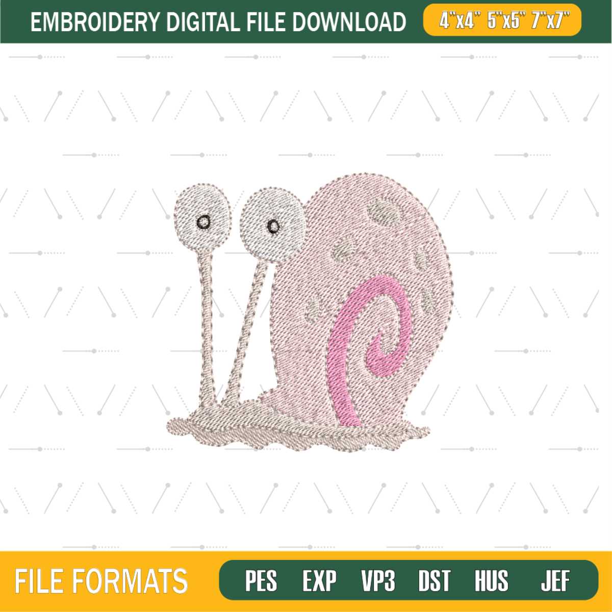 Gary Snail SpongeBob SquarePants Embroidery Png - Inspire Uplift